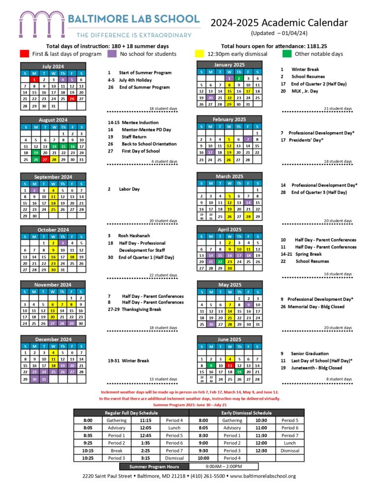 ️ Baltimore County School Calendar 2024-2025 ️ [PDF]